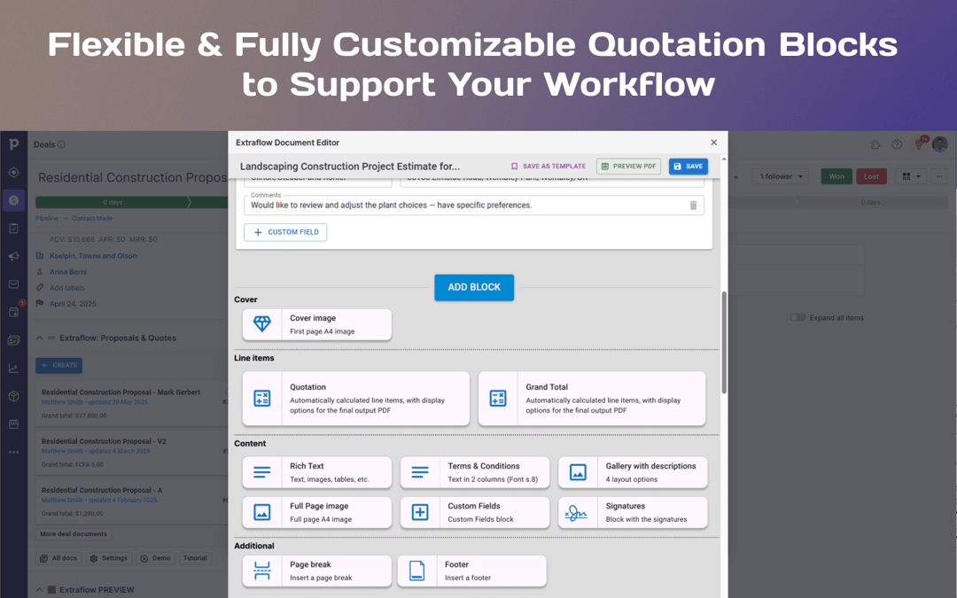 Quotes, Proposals, Estimates & more - Extraflow App Integration ...