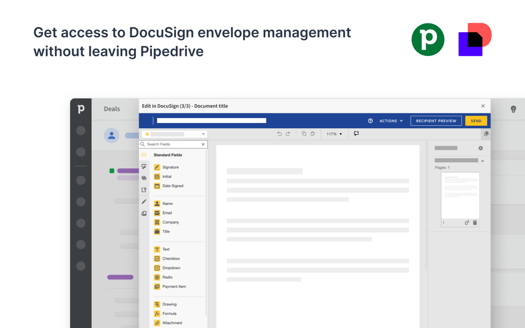 DocuSign App Integration With Pipedrive CRM