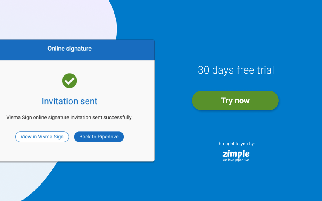 Visma Sign App Integration - Pipedrive Marketplace