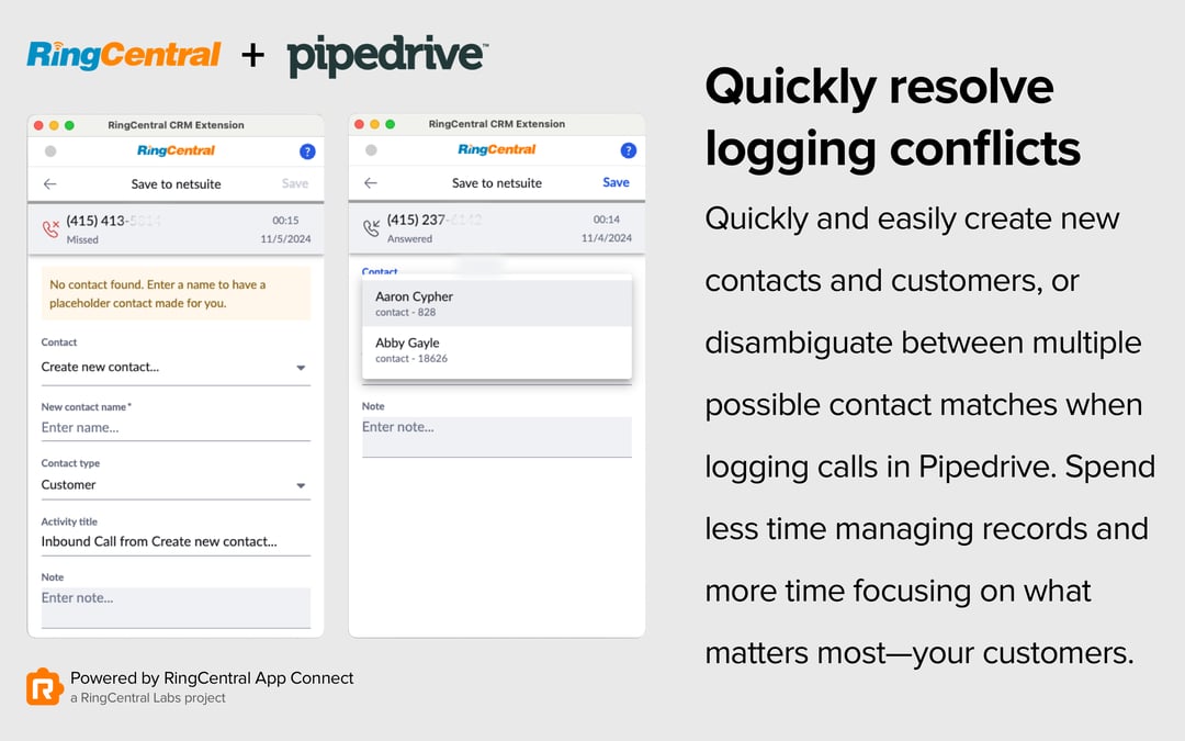 RingCentral App Connect App Integration - Pipedrive Marketplace