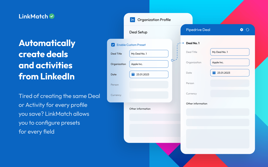 LinkMatch for Pipedrive App Integration - Pipedrive Marketplace