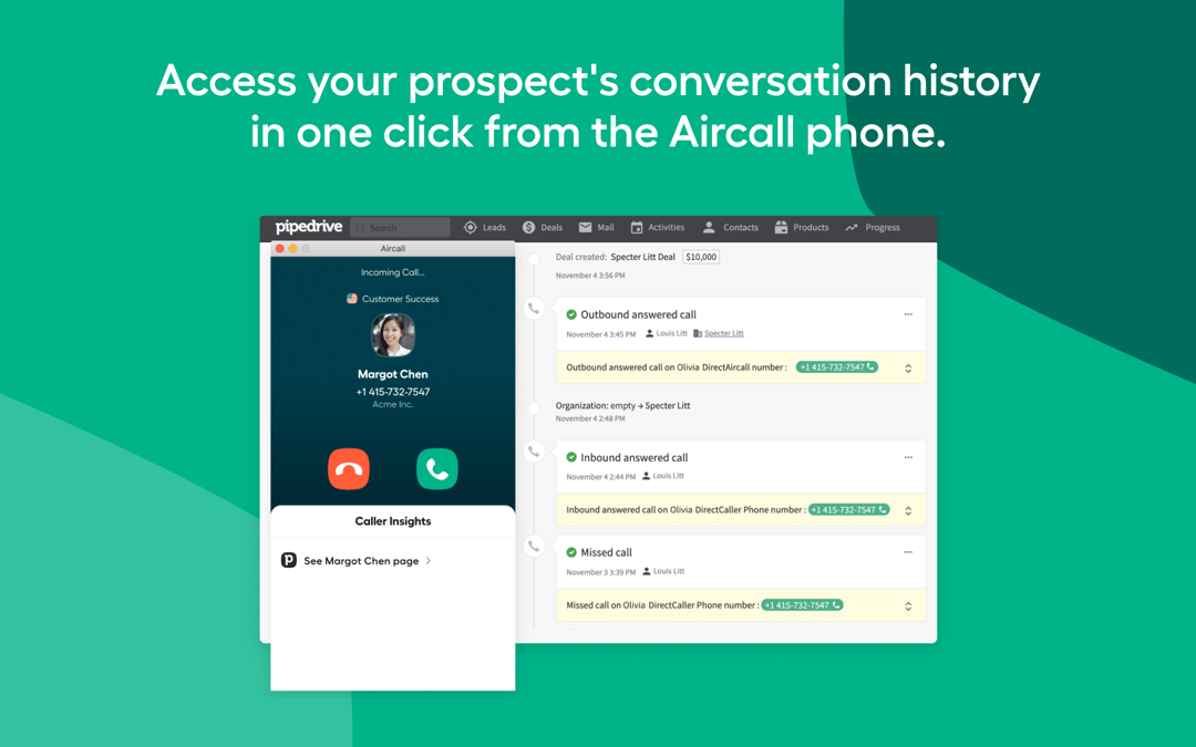 Aircall App Integration - Pipedrive Marketplace