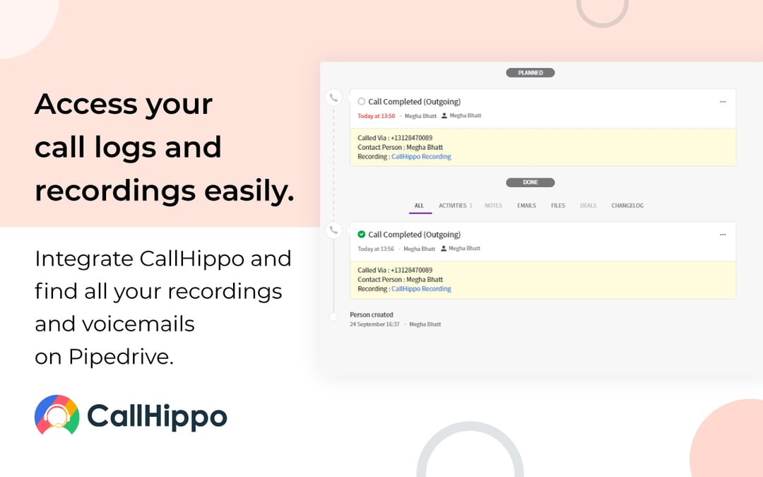 CallHippo App Integration - Pipedrive Marketplace