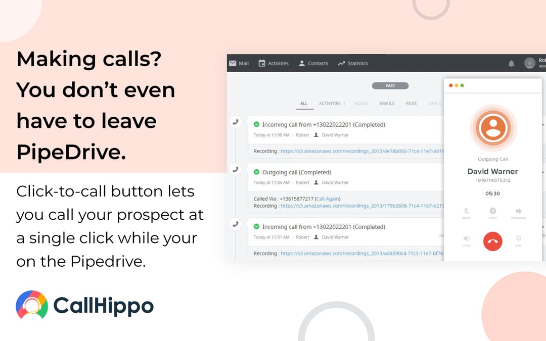 CallHippo App Integration - Pipedrive Marketplace