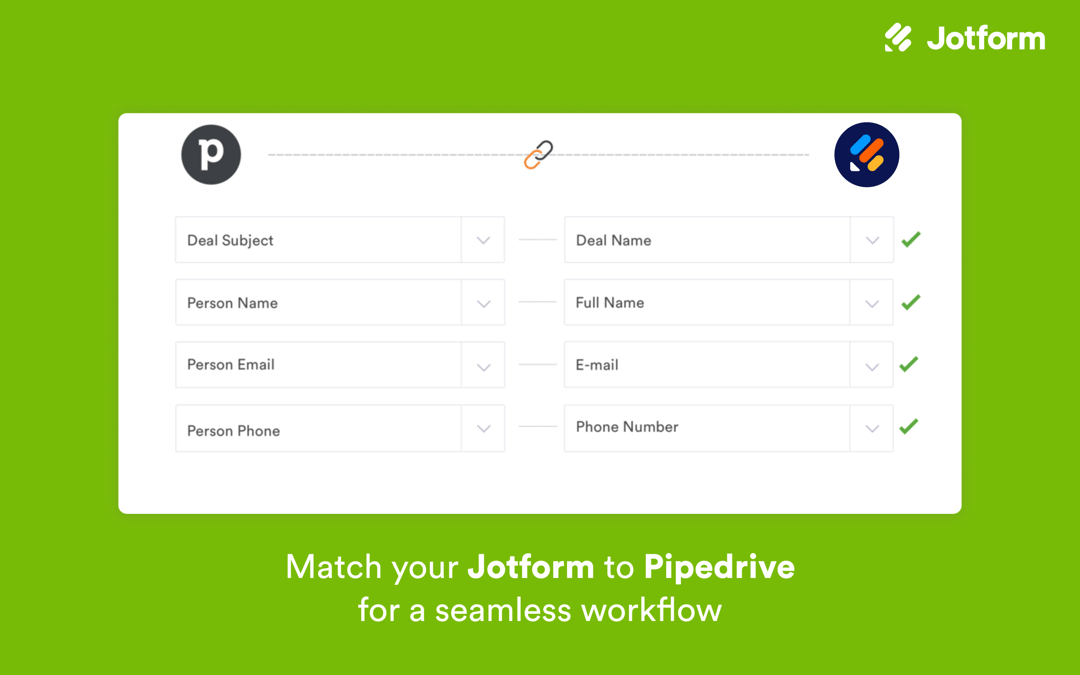 Jotform App Integration - Pipedrive Marketplace