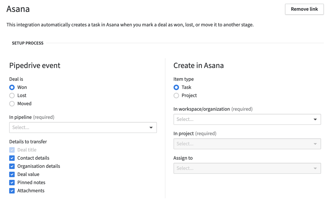 Connect Asana App Integration | Pipedrive Marketplace
