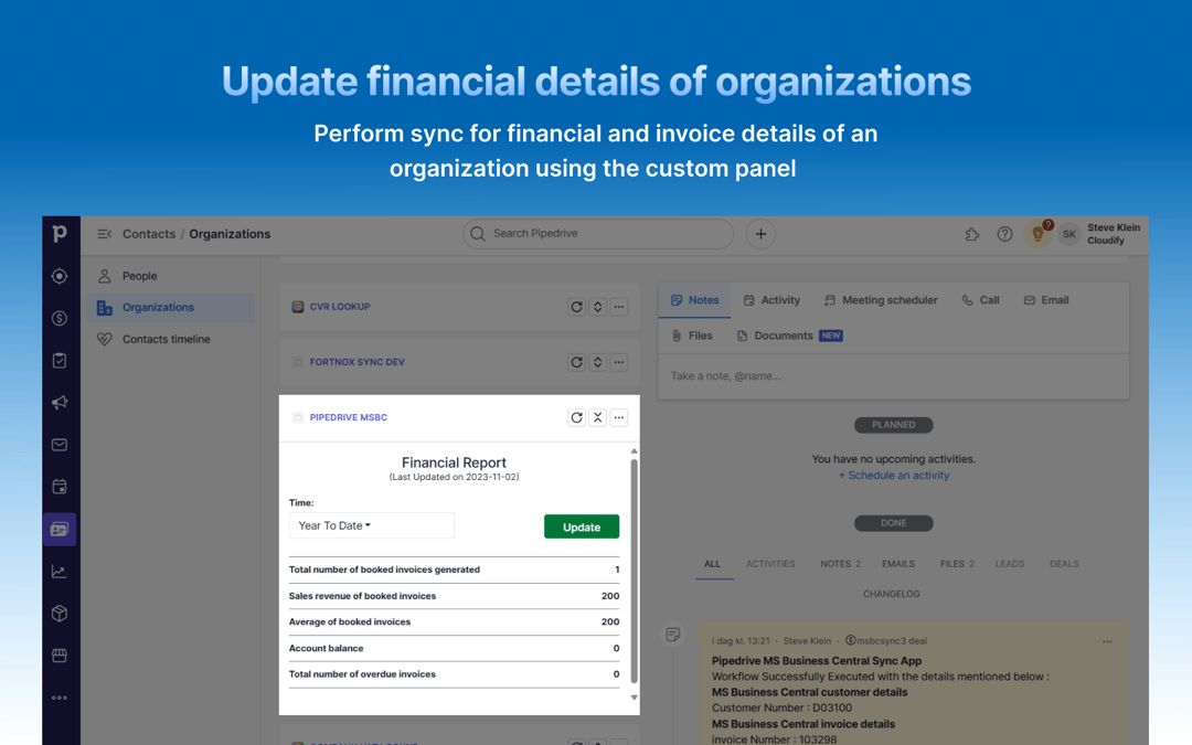 Business Central Integration App Integration - Pipedrive Marketplace