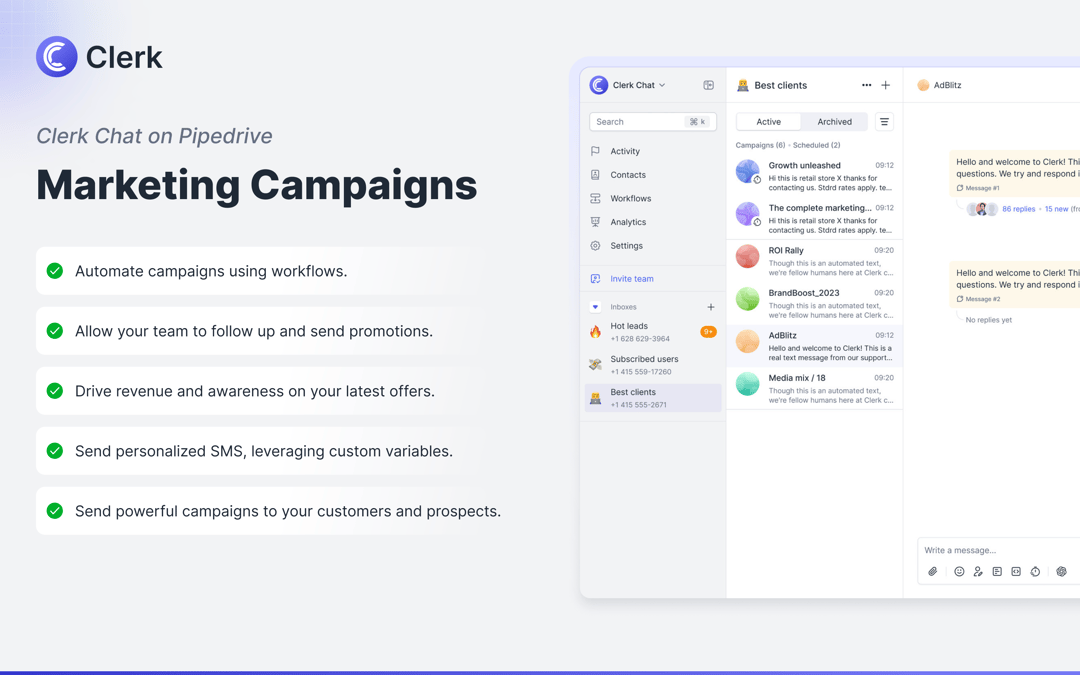 Clerk Chat App Integration - Pipedrive Marketplace