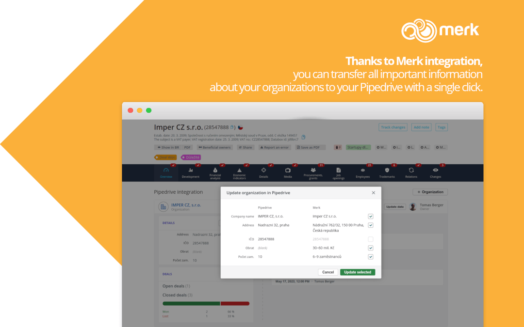 Merk App Integration - Pipedrive Marketplace