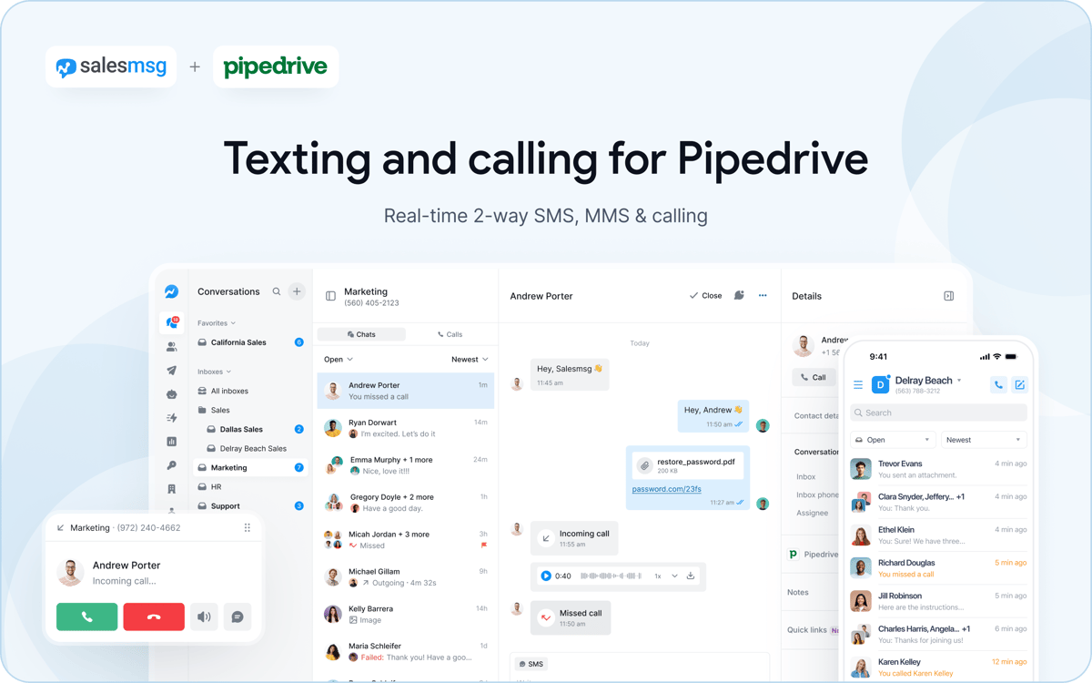 Salesmsg App Integration - Pipedrive Marketplace