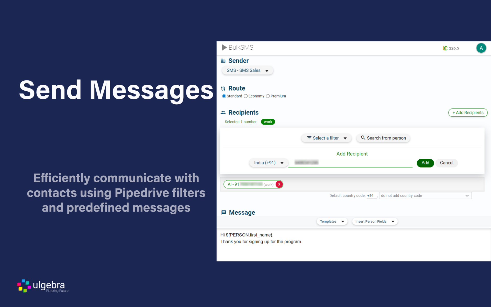 BulkSMS for Pipedrive App Integration - Pipedrive Marketplace