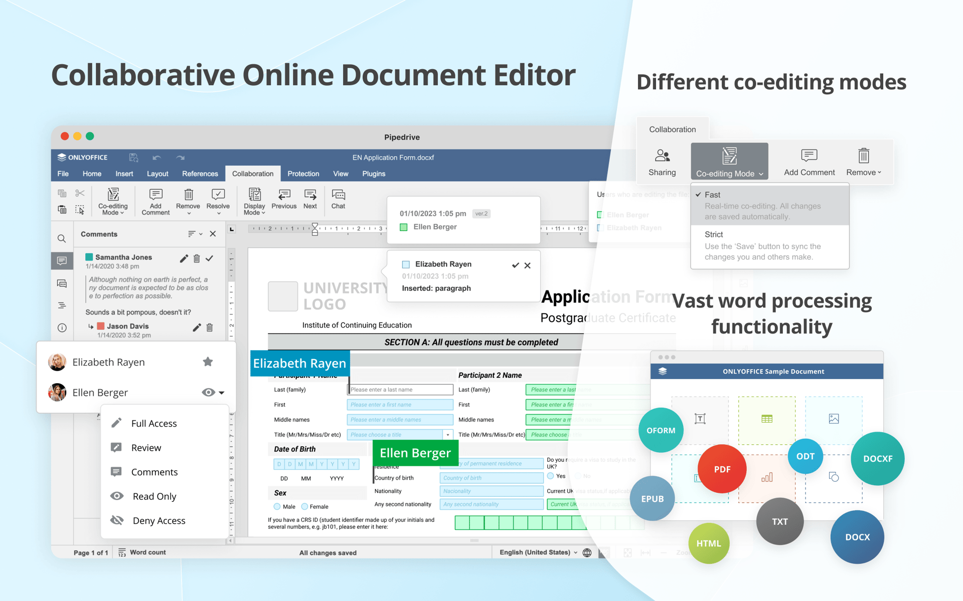 ONLYOFFICE App Integration - Pipedrive Marketplace