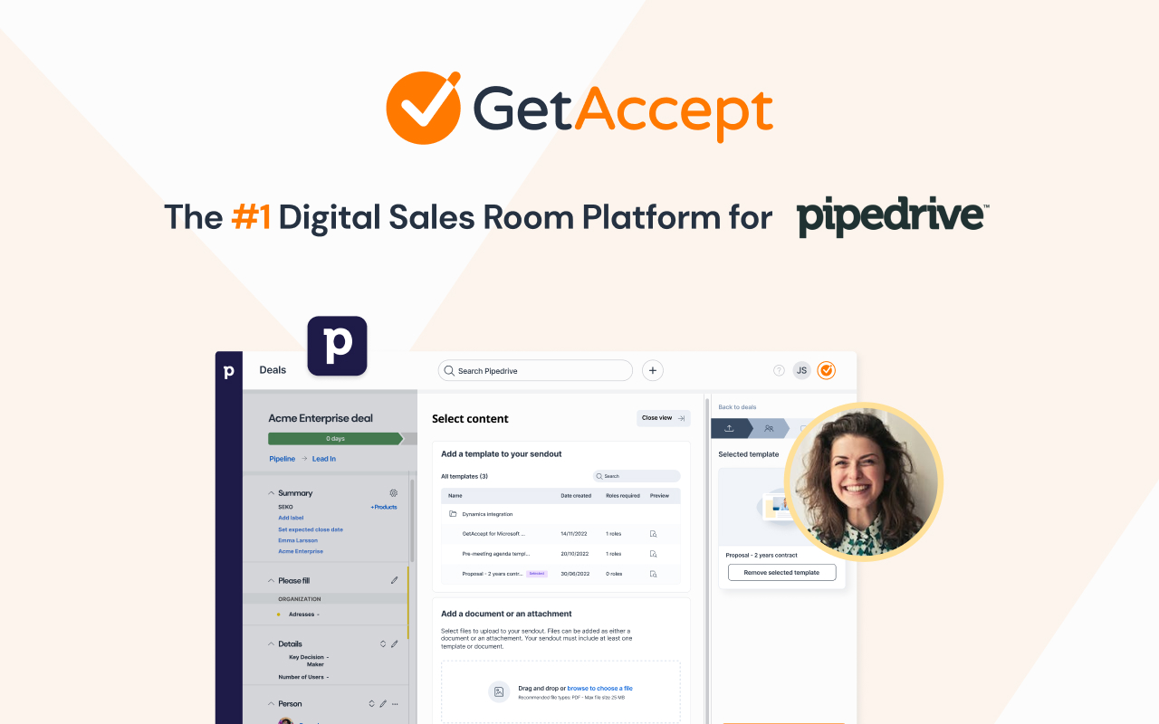 Digital Sales Rooms & eSignatures by GetAccept App Integration - Pipedrive Marketplace