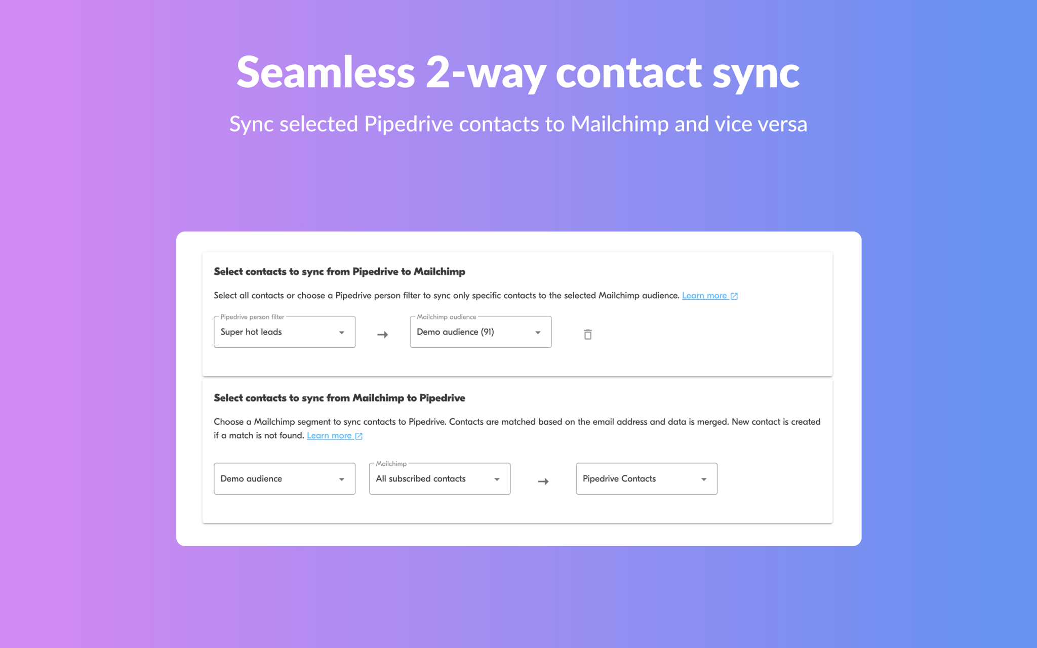 Mailchimp 2-Way Sync App Integration - Pipedrive Marketplace