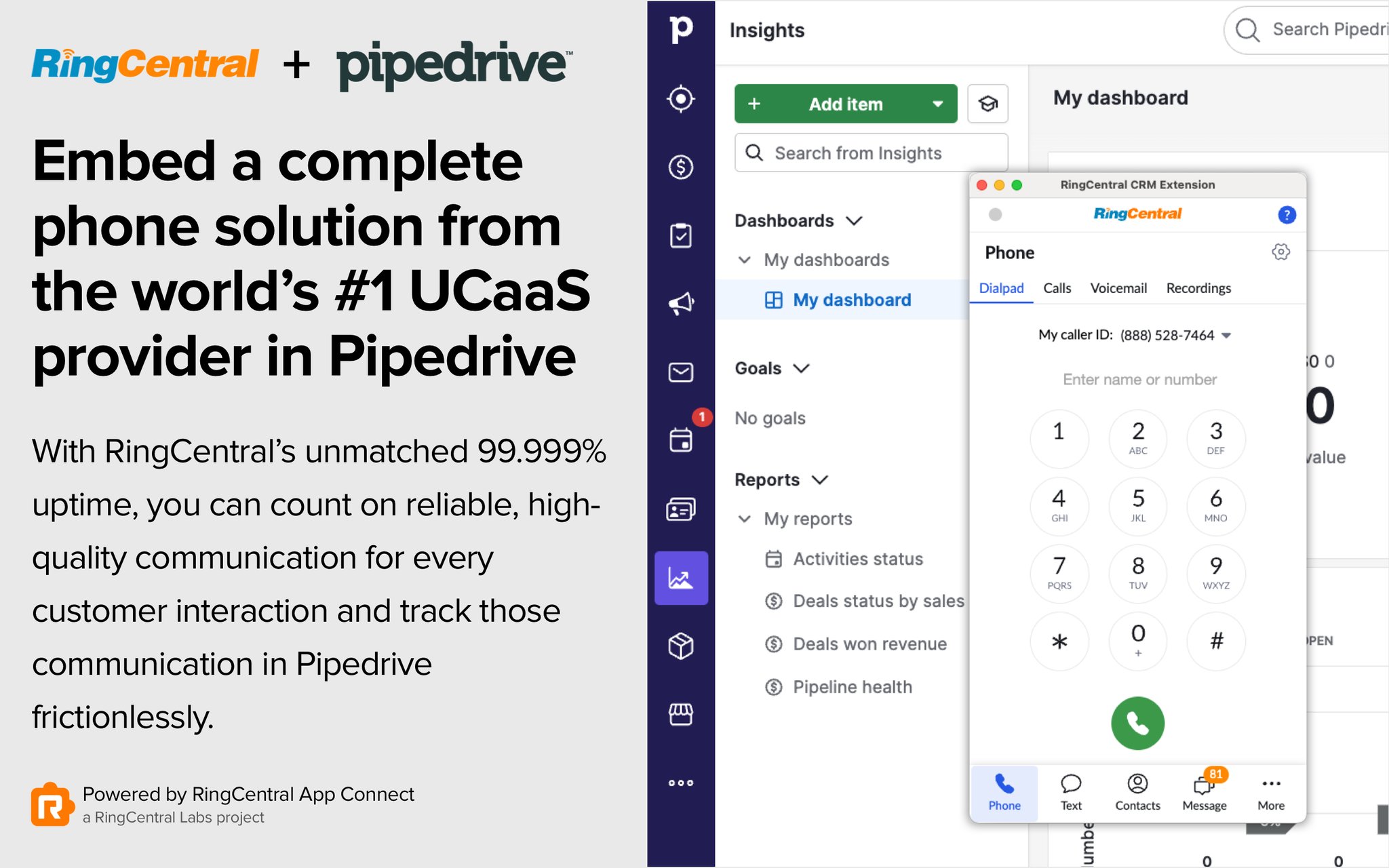 RingCentral App Connect App Integration - Pipedrive Marketplace