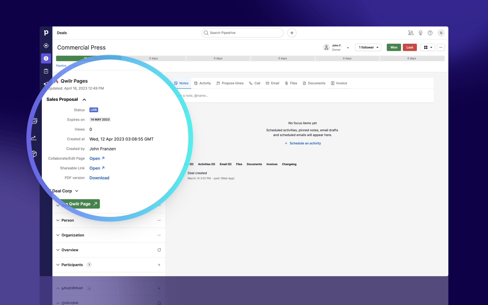 Qwilr Proposals, Quotes, Esign and More App Integration - Pipedrive ...