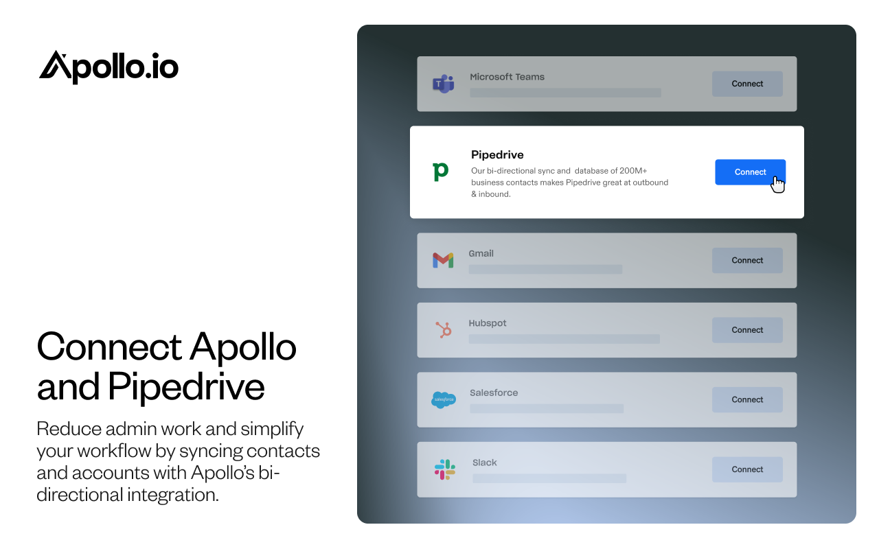 Apollo.io App Integration - Pipedrive Marketplace