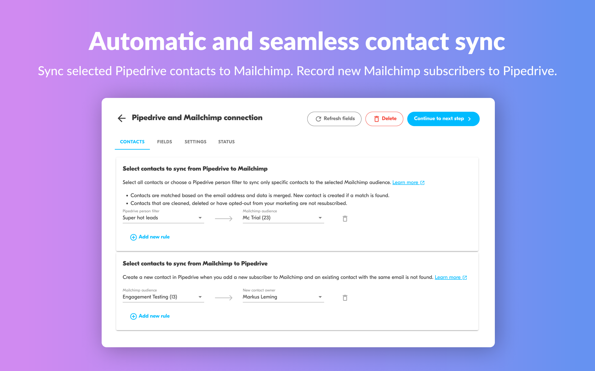 Mailchimp 2-Way Sync App Integration - Pipedrive Marketplace