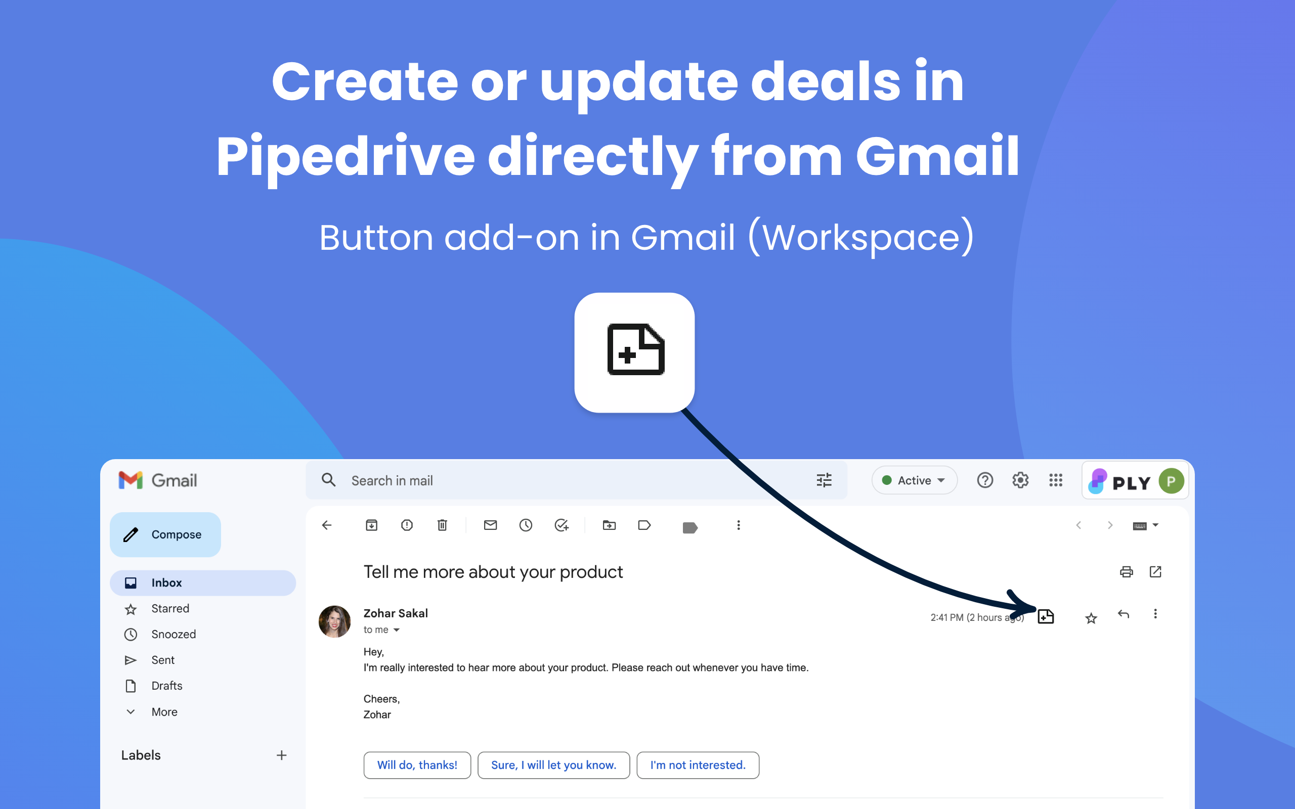 Ply App Integration - Pipedrive Marketplace
