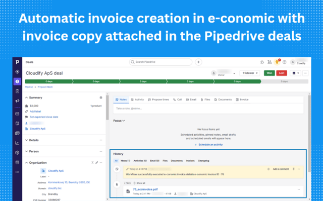 Visma e-conomic integration App Integration - Pipedrive Marketplace