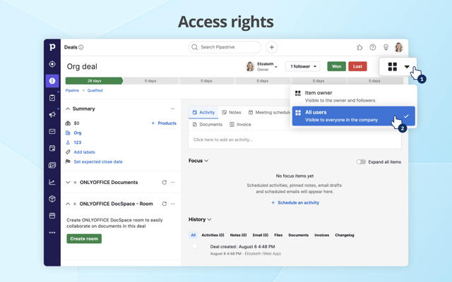 ONLYOFFICE DocSpace App Integration - Pipedrive Marketplace