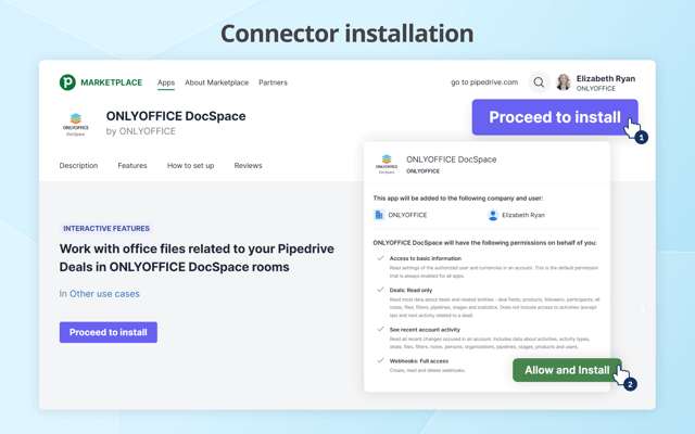 ONLYOFFICE DocSpace App Integration - Pipedrive Marketplace