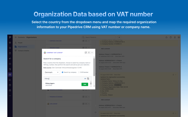 Company VAT Lookup App Integration - Pipedrive Marketplace