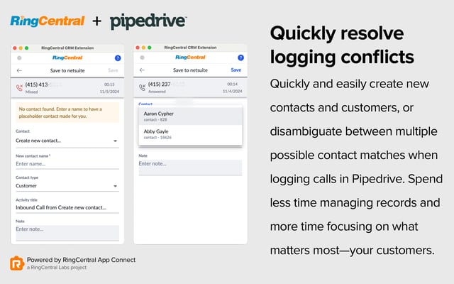 RingCentral App Connect App Integration - Pipedrive Marketplace