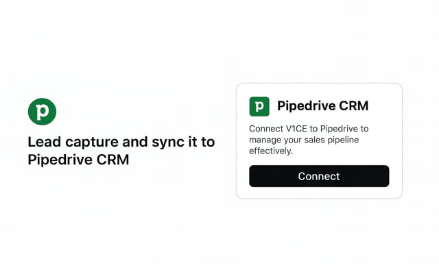 V1CE App Integration - Pipedrive Marketplace
