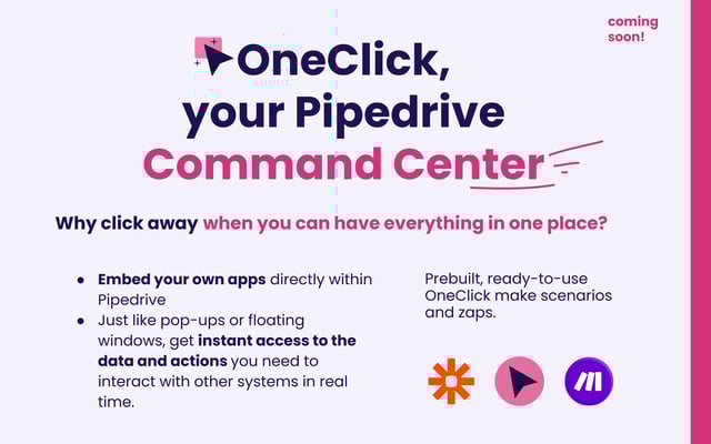 OneClick App Integration - Pipedrive Marketplace