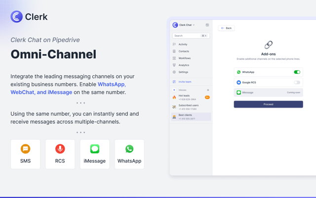 Clerk Chat App Integration - Pipedrive Marketplace