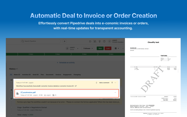 Visma e-conomic integration App Integration - Pipedrive Marketplace