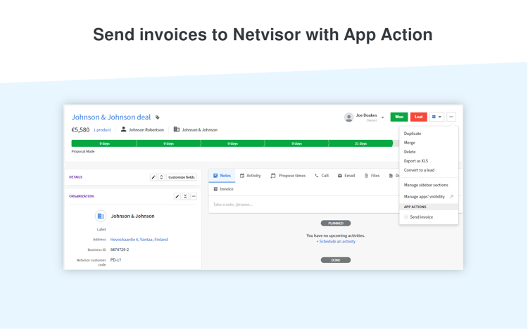 Netvisor Connector App Integration - Pipedrive Marketplace