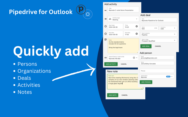 Pipedrive for Outlook App Integration - Pipedrive Marketplace