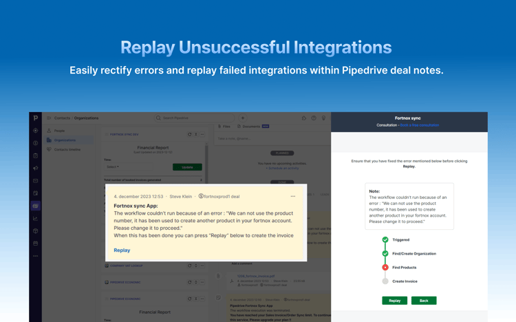Fortnox Integration App Integration - Pipedrive Marketplace