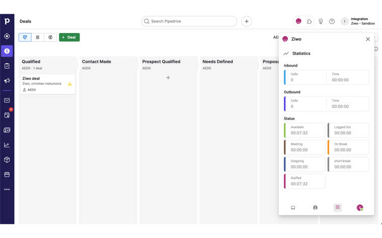 Ziwo App Integration - Pipedrive Marketplace