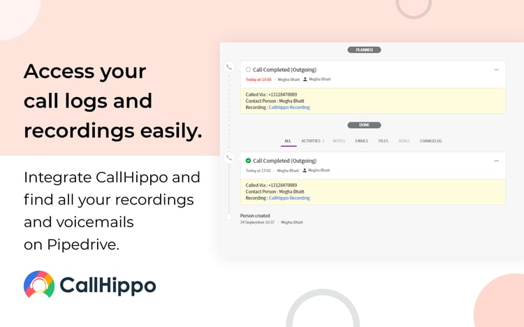CallHippo App Integration - Pipedrive Marketplace