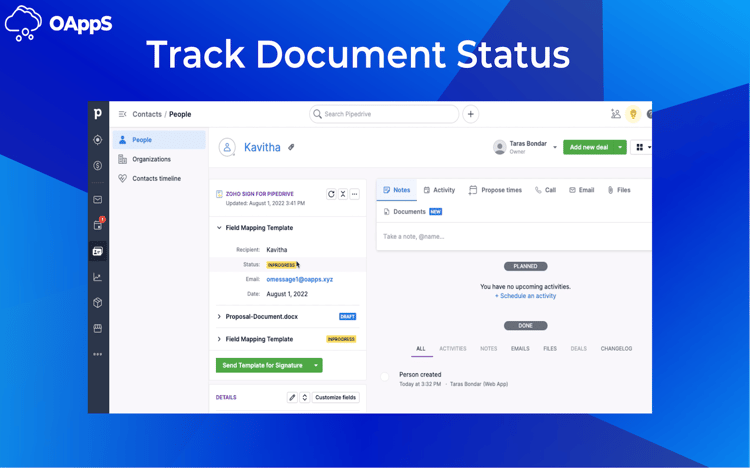 Zoho Sign for Pipedrive App Integration - Pipedrive Marketplace