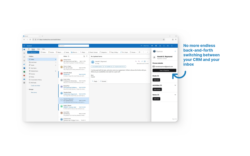 Outlook connector — Pipelook App Integration - Pipedrive Marketplace