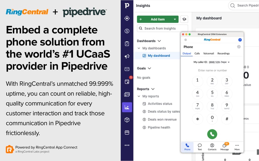RingCentral App Connect App Integration - Pipedrive Marketplace